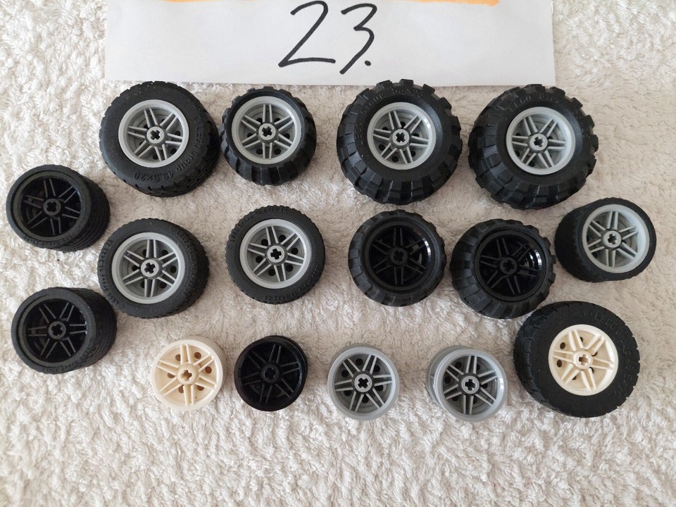 LEGO TECHNIC Wheels Bundle X12 Plus 4 Rims Big And Medium Size | eBay