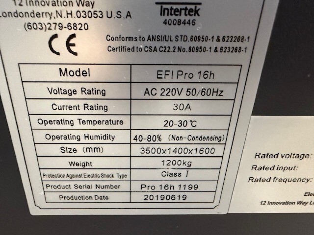 2019 EFI Pro 16H Wide Format Multi Function Printer -- SC | eBay