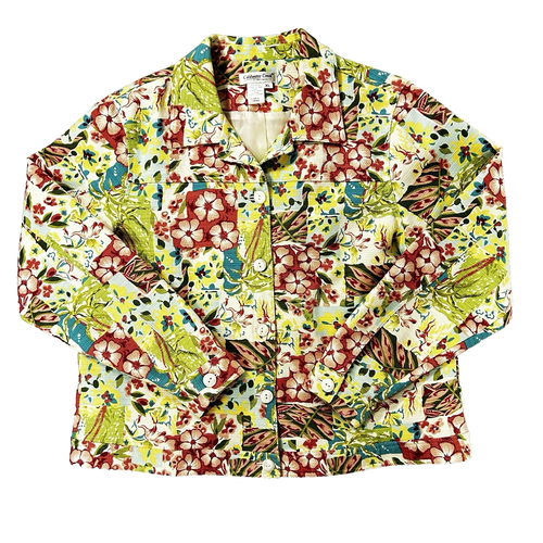 Coldwater Creek Women's XL Colorful Floral Jacket Blazer RN 98516 | eBay