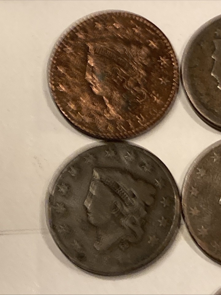 7 DIFFERENT Cull Large One Cent Penny Copper 1c Coin Matron Head ...