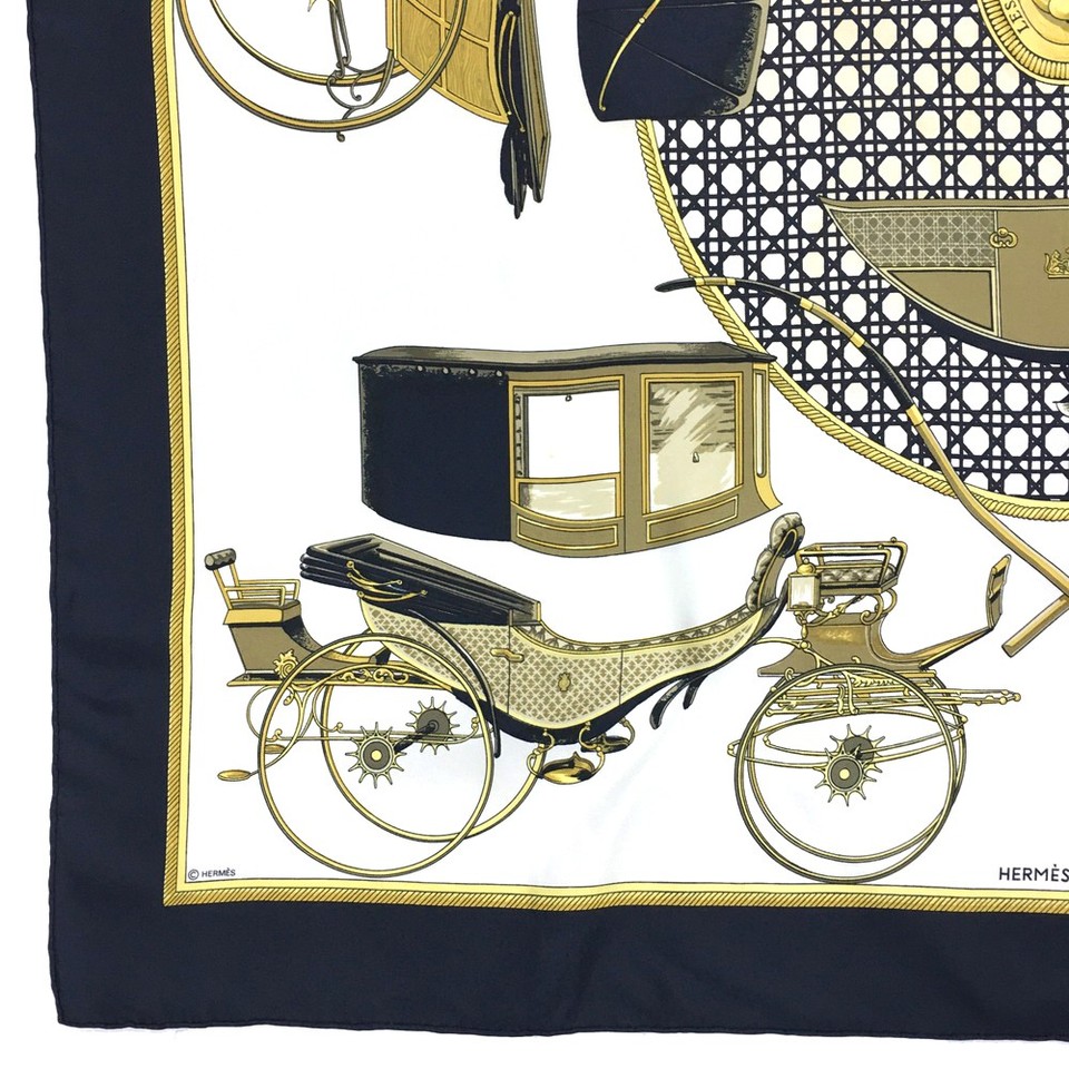 EGA HERMES LES VOITURES A TRANSFORMATION Carre 90 Silk 100% Scarf ...
