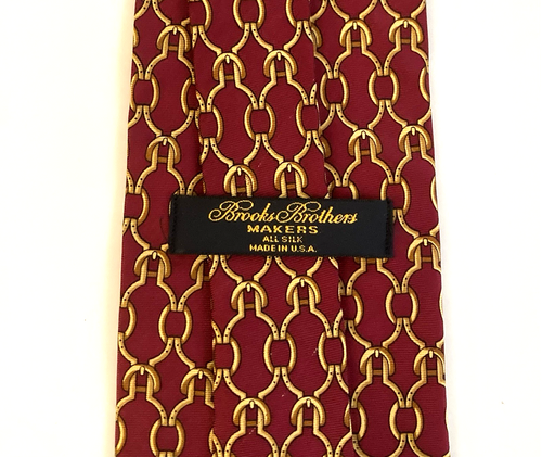 Brooks Brothers Makers Necktie Chain Link Silk Dark Red Made In USA | eBay