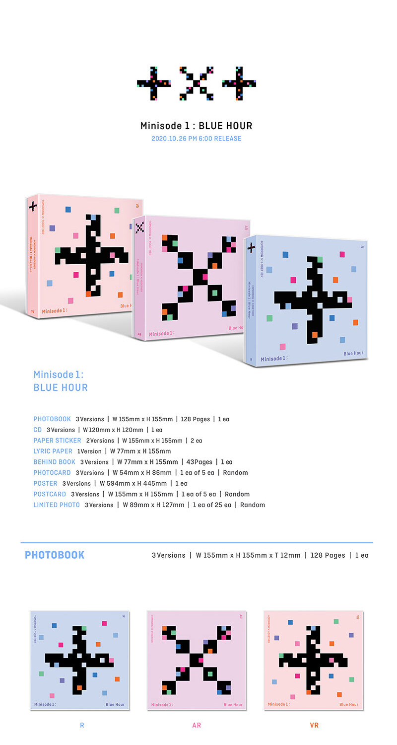 TXT MINISODE1:BLUE HOUR Album CD+2 Book+2 Sticker+Lyric+2 Photo Card ...
