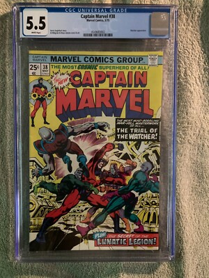 CAPTAIN MARVEL #38 (1975) CGC 5.5 WHITE PAGES!! GRADED Jan/25!! | eBay