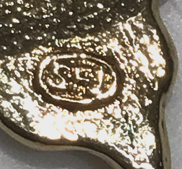 SFJ Enamel Butterfly Brooch Goldtone Bright Navy Blue Green Pin Insect ...