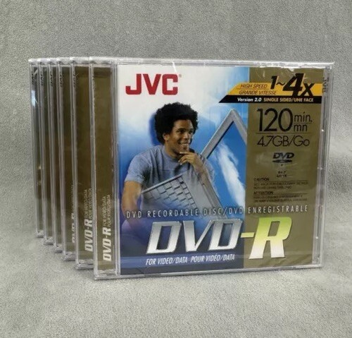 New JVC DVD+R DVD Recordable Disc (120 Min 4.7 GB, 1-8x ) Lot Of 5 | eBay