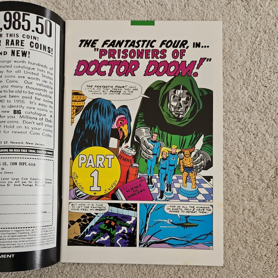Marvel Milestone Edition Reprint of Fantastic Four #5 1962 1st App Dr Doom 1992 | eBay