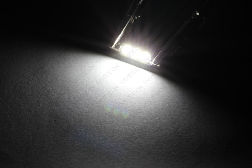 4 x White 28mm 3SMD T6 6641 LED Bulbs Sun Visor Vanity Mirror Fuse ...