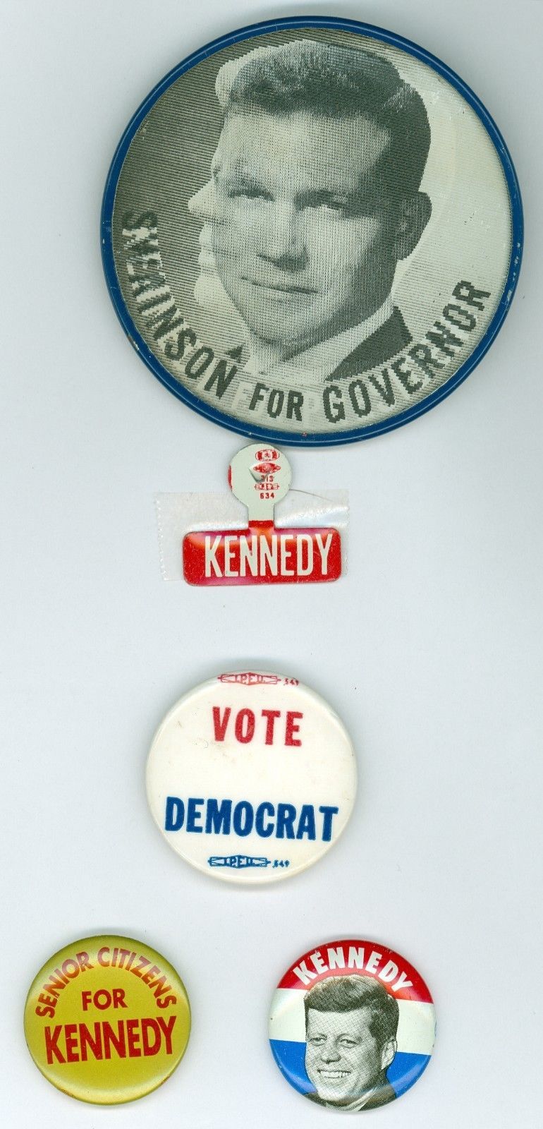 5 Vintage President John Kennedy JFK Pinback Buttons Flasher & Senior ...