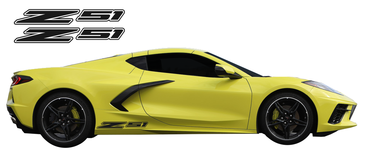 Premium Z51 Racing Decal Sticker Fits Corvette Stingray Sideskit C8 ...