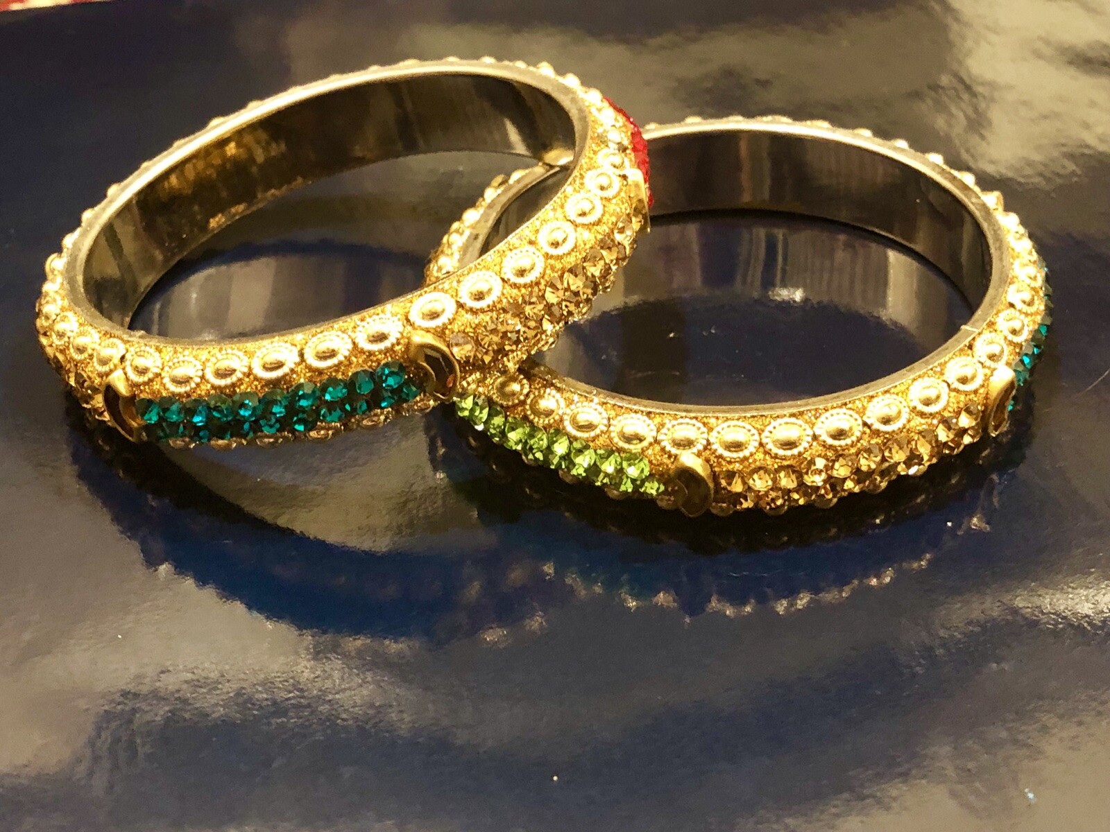 2 Beautiful Hyderabadi Indian Pakistani Bangles Chudiyan Kada Set ...