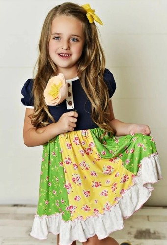 Oopsie Daisy Girl's Green Yellow Floral Dress Size 10 NWT Summer ...