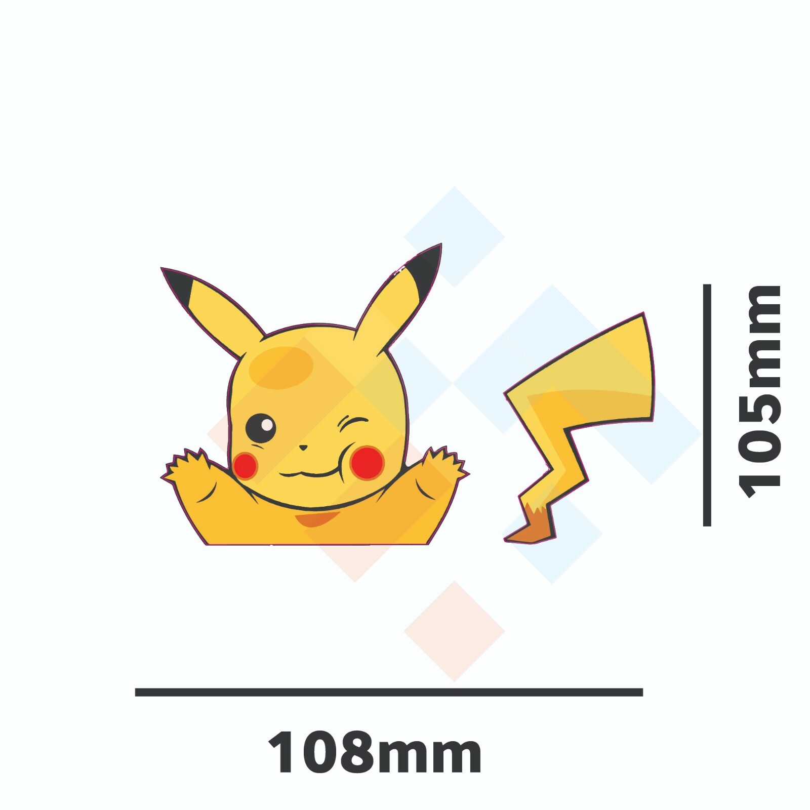 Squished Pikachu Sticker Decal - Peeker Peeper Meme Cute Funny JDM Slap ...