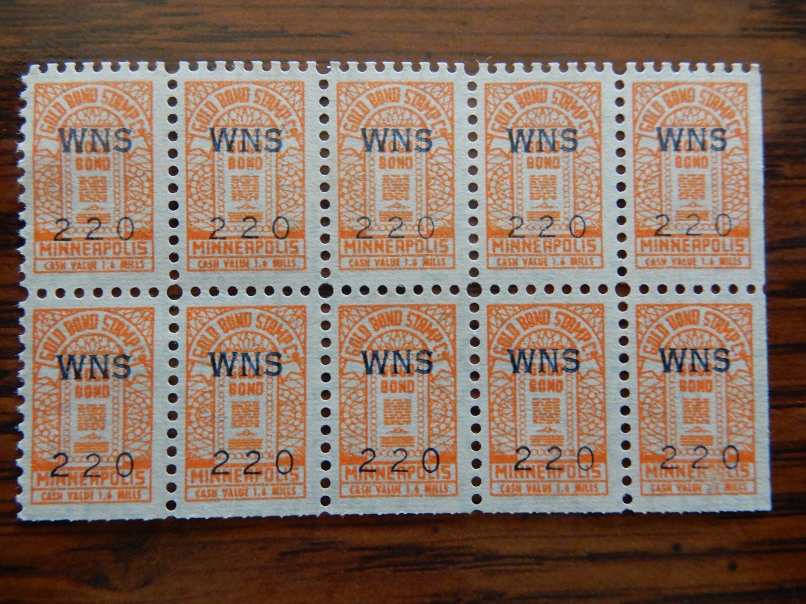 LOT OF 10 UNUSED GOLD BOND STAMPS MINNEAPOLIS STAMPS SNS 220 | eBay