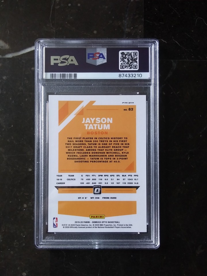 2019 Donruss Optic Fanatics Jayson Tatum #82 PSA 10 GEM MINT | eBay
