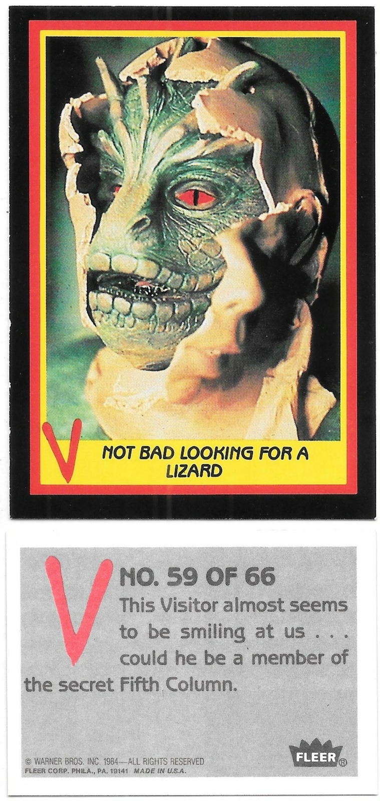 V Original TV Series Trading Cards HIGH GRADE 1984 FLEER YOU CHOOSE ...
