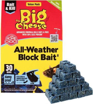 30 Blocks STV Big Cheese All-Weather Poison Bait Rat Mouse Mice Rodent ...