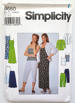 Simplicity Sew Pattern 8660 Misses Knit Dress, Tank Top, Skirt, Pants ...