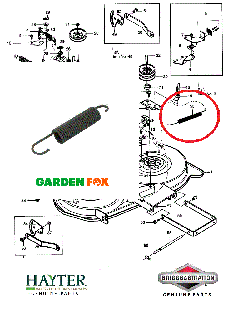 Genuine Original Hayter Heritage 140 141 144 146 Front DECK SPRING ...