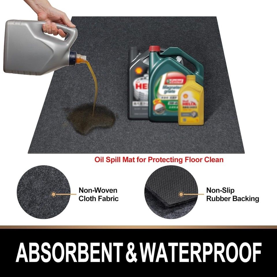 Premium Waterproof Oil Spill Mat, 59x72 inches - Absorbent Garage ...