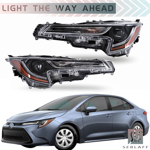 Headlights For Toyota Corolla L LE Base 2023 2024 LED Black Housing Left+Right | eBay