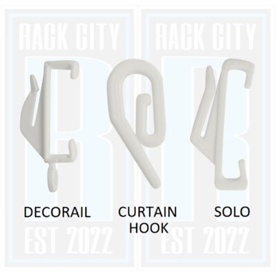 Plastic Curtain Hooks White Swish Rail Track Nylon Gliders Sliding ...