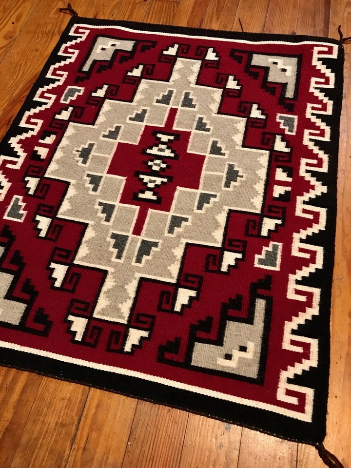 STUNNING NAVAJO GANADO RUG, CLASSIC GANADO RED & DESIGNS, MINT ...