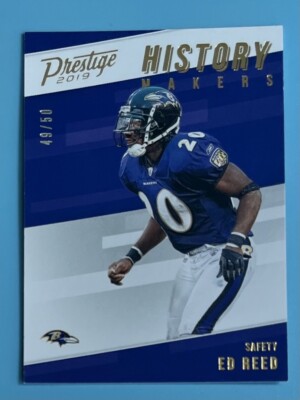 Ed Reed 2019 Panini Prestige History Makers Gold /50 Baltimore Ravens # ...
