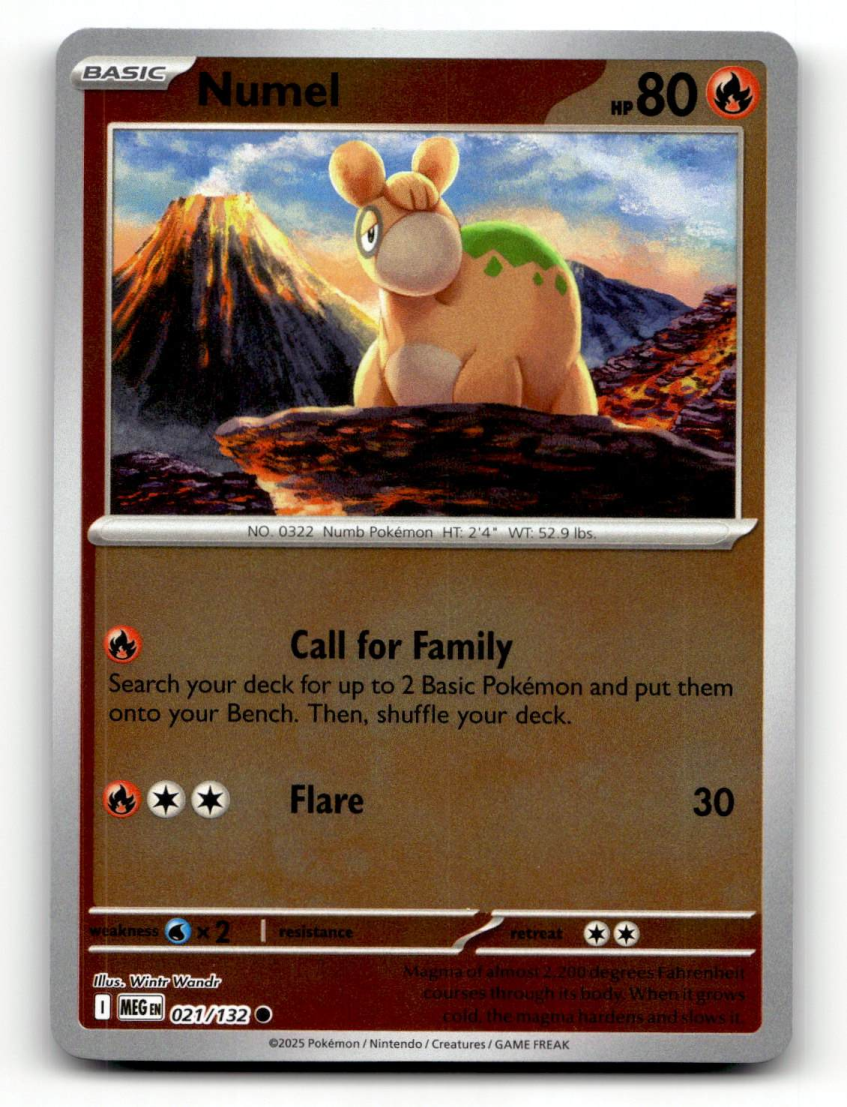 Reverse Holo - Numel Pokemon • Common • 021/132 Mega Evolution | eBay