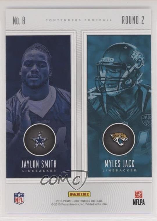 2016 Panini Contenders Round Numbers Gold /199 Jaylon Smith Myles Jack ...