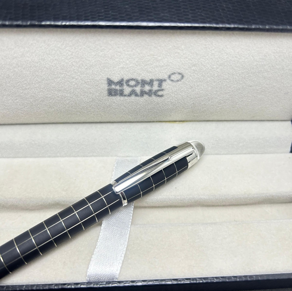 Montblanc Starwalker Roller Check Black Body+Silver Clip Ballpoint Pen ...