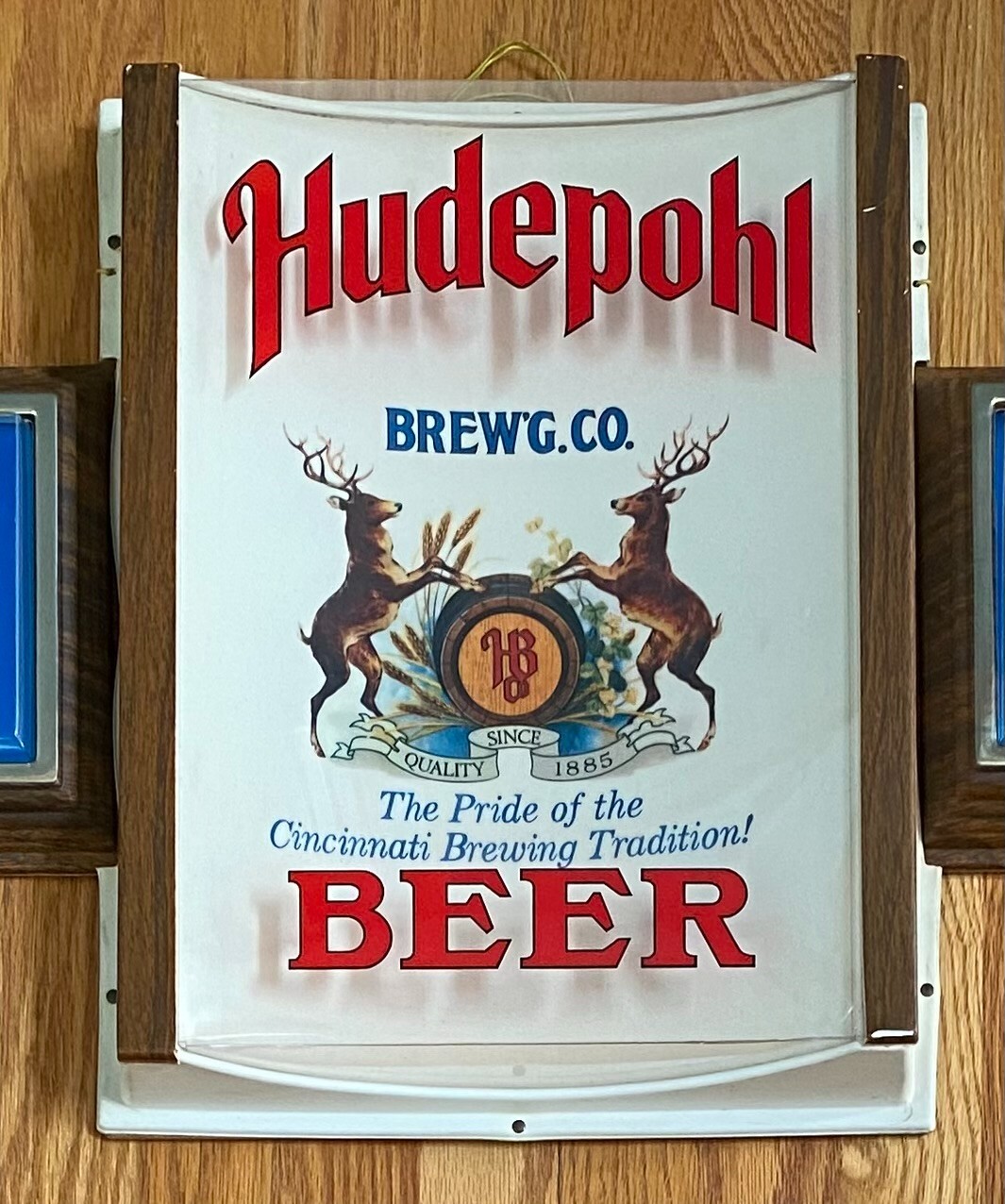 Vintage Hudepohl Beer Tavern Bar Sign Man Cave 39x17x3 HTF Non-Light ...
