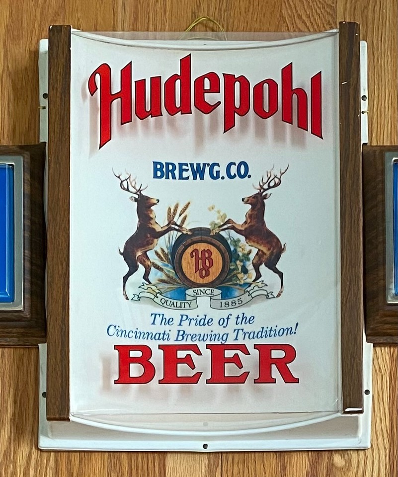 Vintage Hudepohl Beer Tavern Bar Sign Man Cave 39x17x3 HTF Non-Light ...