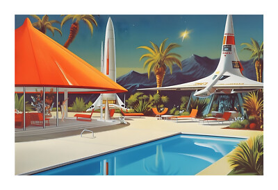 1960s Mid Century Modern Atomic Age Art Print mca15 | eBay