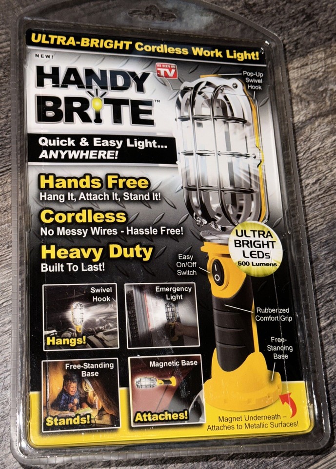 New Handy Brite Ultra-Bright LED 8.35 in. Yellow Cordless Work Light ...