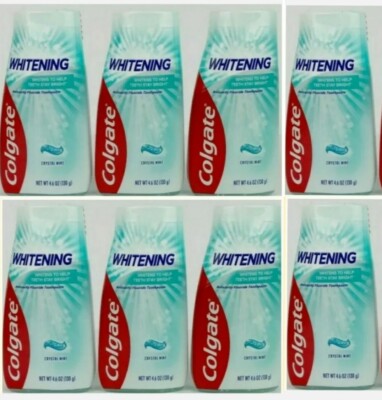 Lot of 8 - Colgate Whitening Crystal Mint Toothpaste 4.6 oz. EXP 01/ ...