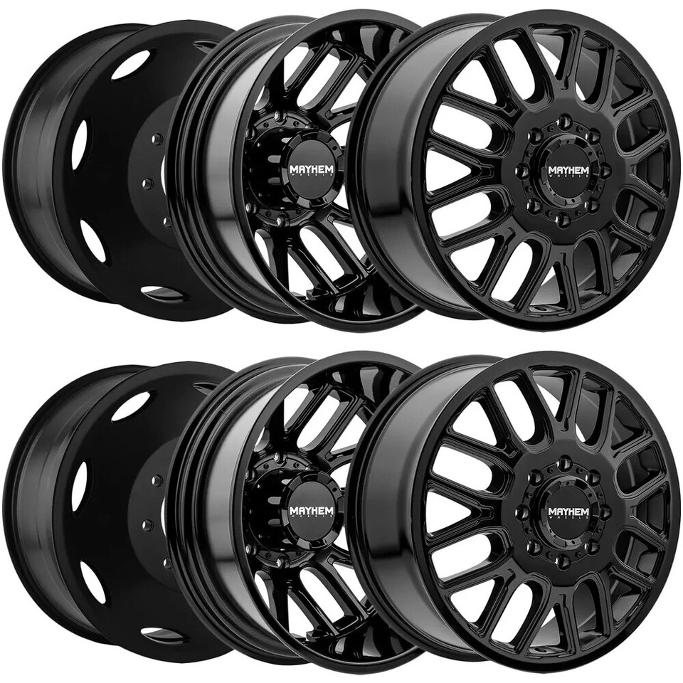 (Set-6) Mayhem Cogent Dually 20x8.25 8x200 -192mm Gloss Black Wheels 20 ...