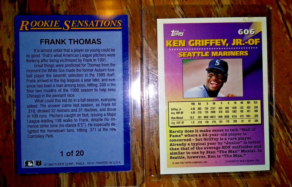 1991-'94 MLB INSERTS LOT OF 16: HOFS THOMAS GRIFFEY JR & MORE FLEER ...