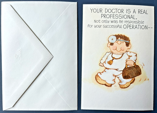 Vintage Funny Hallmark Surgery Doctor Operation Get Well Greeting Card ...
