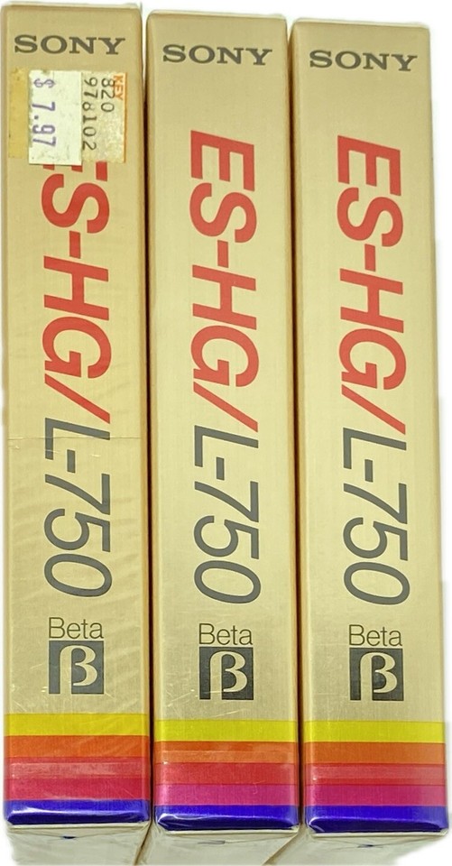 SONY ES-HG BETAMAX L-750 LOT OF 3 NEW FACTORY SEALED BLANK BETA VIDEO ...