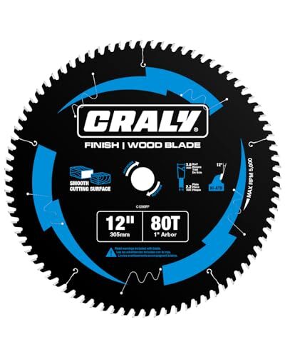 12 Inch 80 Teeth Fine Finish Wood Cutting Circular Saw Blade 1 Inch ...