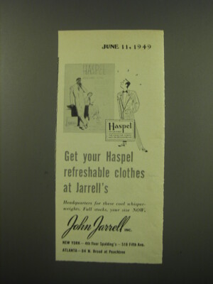 1949 John Jarrell Haspel Clothes Ad - Get your Haspel clothes at ...
