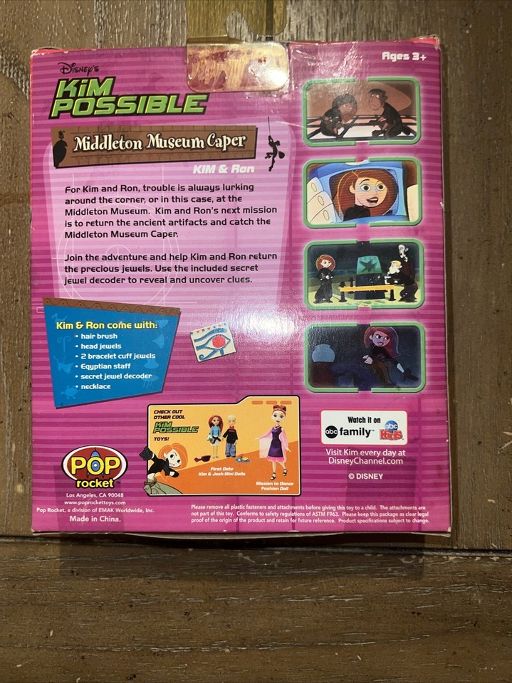 Disney KIM POSSIBLE MINI DOLLS Playset Kim & Ron Middleton Museum Caper ...