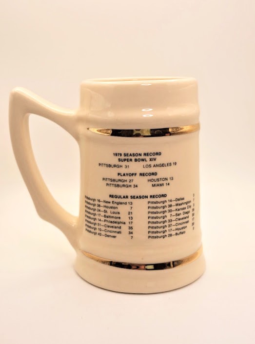 Steelers Super Bowl XIV Champions Ceramic Beer Mug with Season Record ...