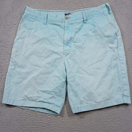 Nautica Men's 36W Light Blue Flat Front Cotton Chino Shorts Casual ...