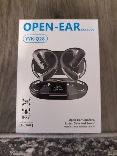 True Wireless Earbuds YYK-Q28 Open Ear Headphones Black | eBay