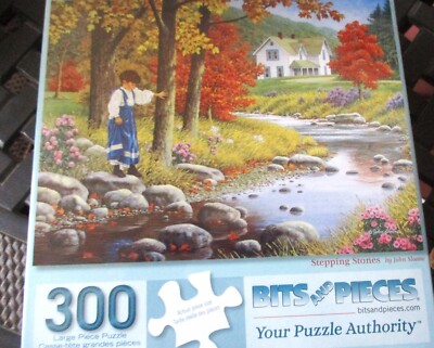 300 Piece John Sloane Art Puzzle "Stepping Stones" Large Format 18"x 24 ...