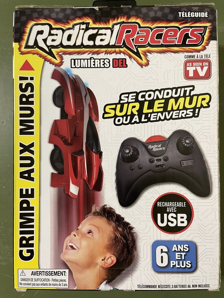 Radical Racers Wall Climbing Car Remote Controlled LED Light USB ...