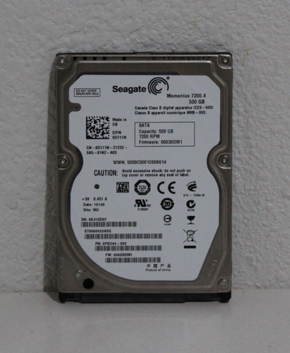 Seagate ST9500420ASG 500GB SATA Internal 7200 RPM 2.5" HDD - Tested ...