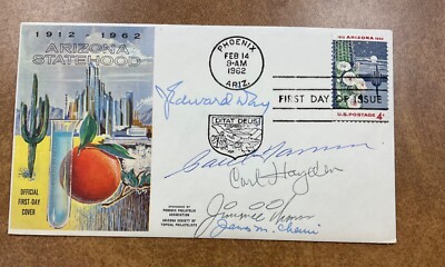 1192 AZ statehood stamp designer Jimmie Ihms, Senator Carl Hayden ...
